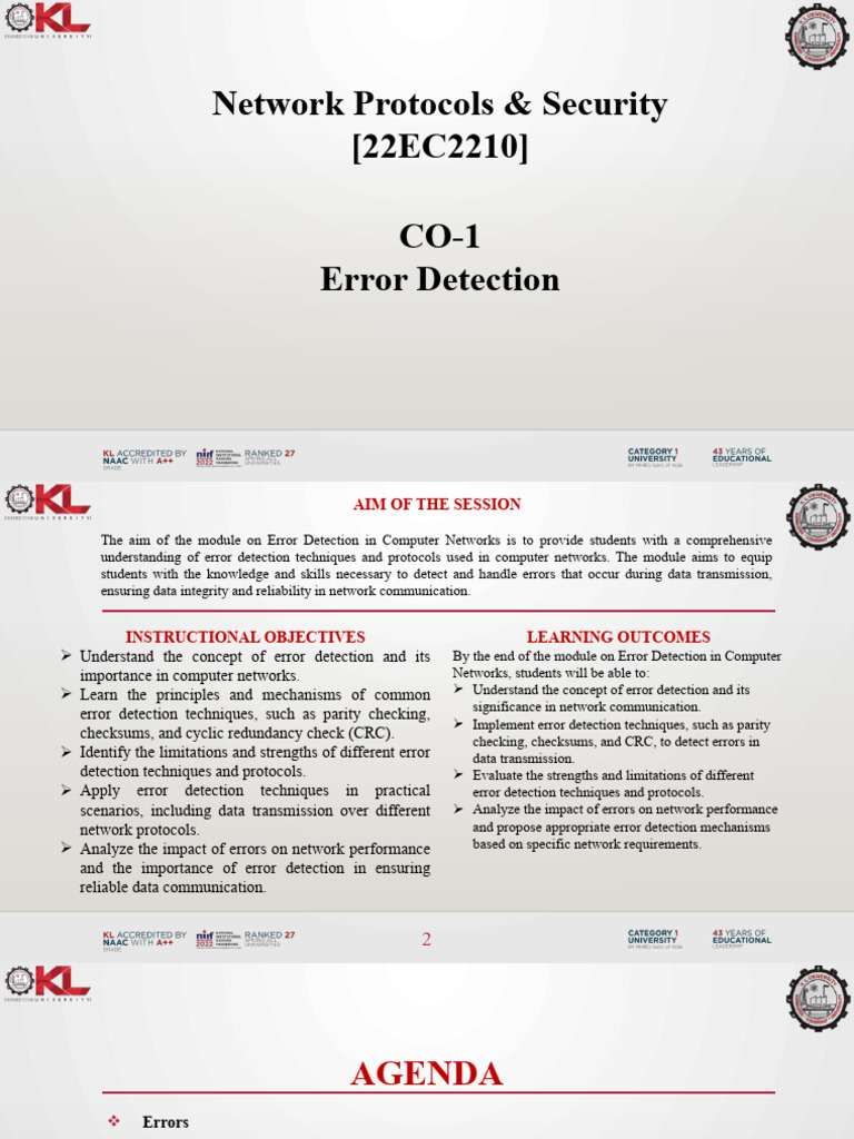 S8 Error Detection Pdf Error Detection And Correction Algorithms