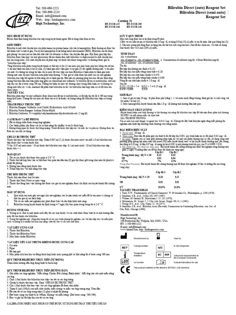 Bilirubin Direct (Auto) - (PDF - Io) - TV | PDF
