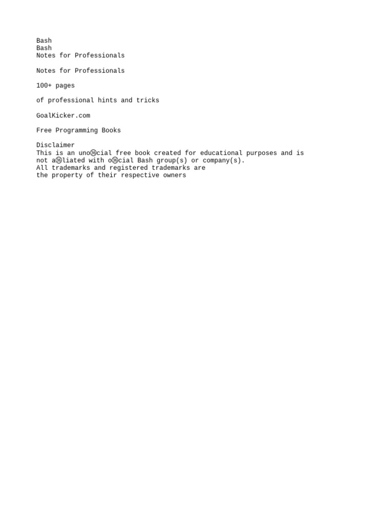 Bash | PDF | Parameter (Computer Programming) | Control Flow