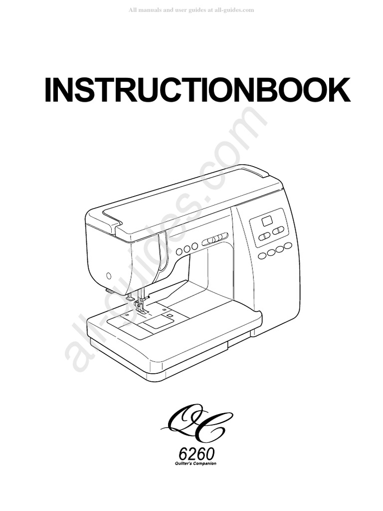 Janome QC6260 Sewing Machine Instruction Manual | PDF | Sewing Machine ...