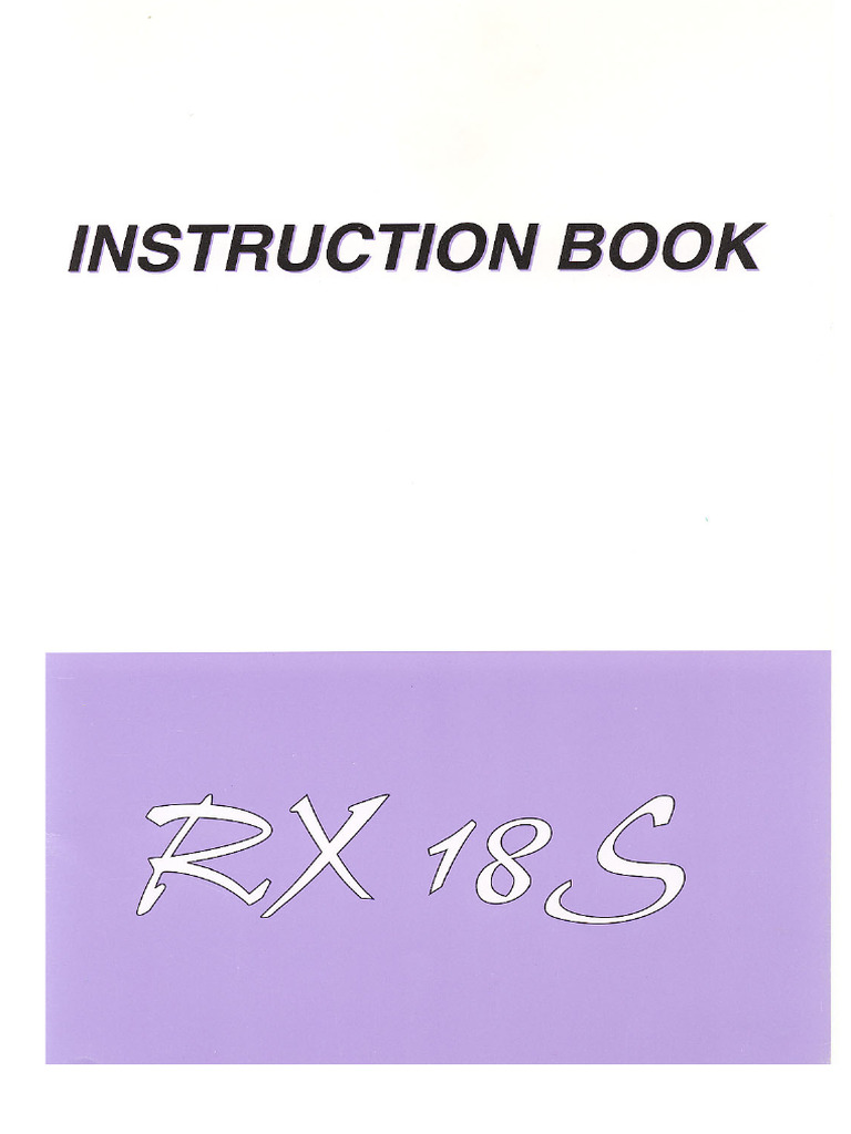 Janome RX18S Sewing Machine Instruction Manual | PDF
