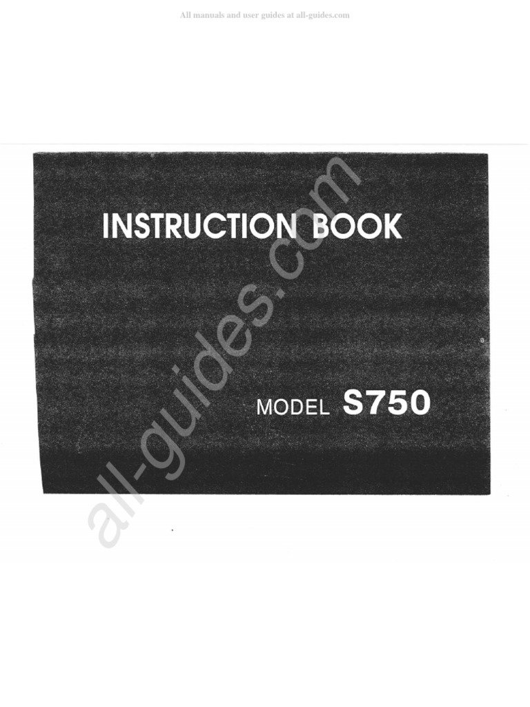 Janome S750 Sewing Machine Instruction Manual | PDF