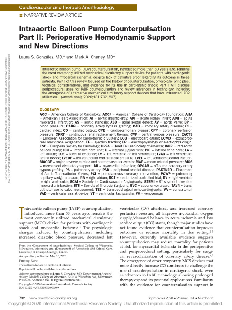 Balloon Pump Counterpulsation Part II .22 | PDF | Coronary Artery ...