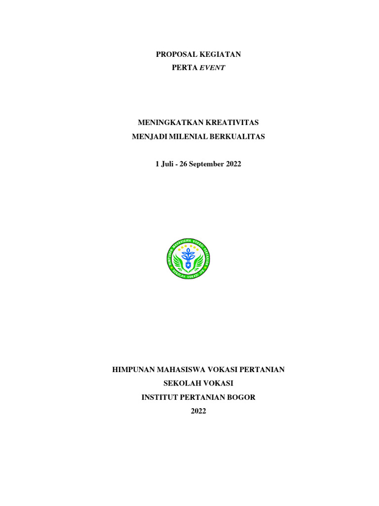 PROPOSAL RKAT HIMAVOPERTA - PERTA EVENT 2022-Signed | PDF