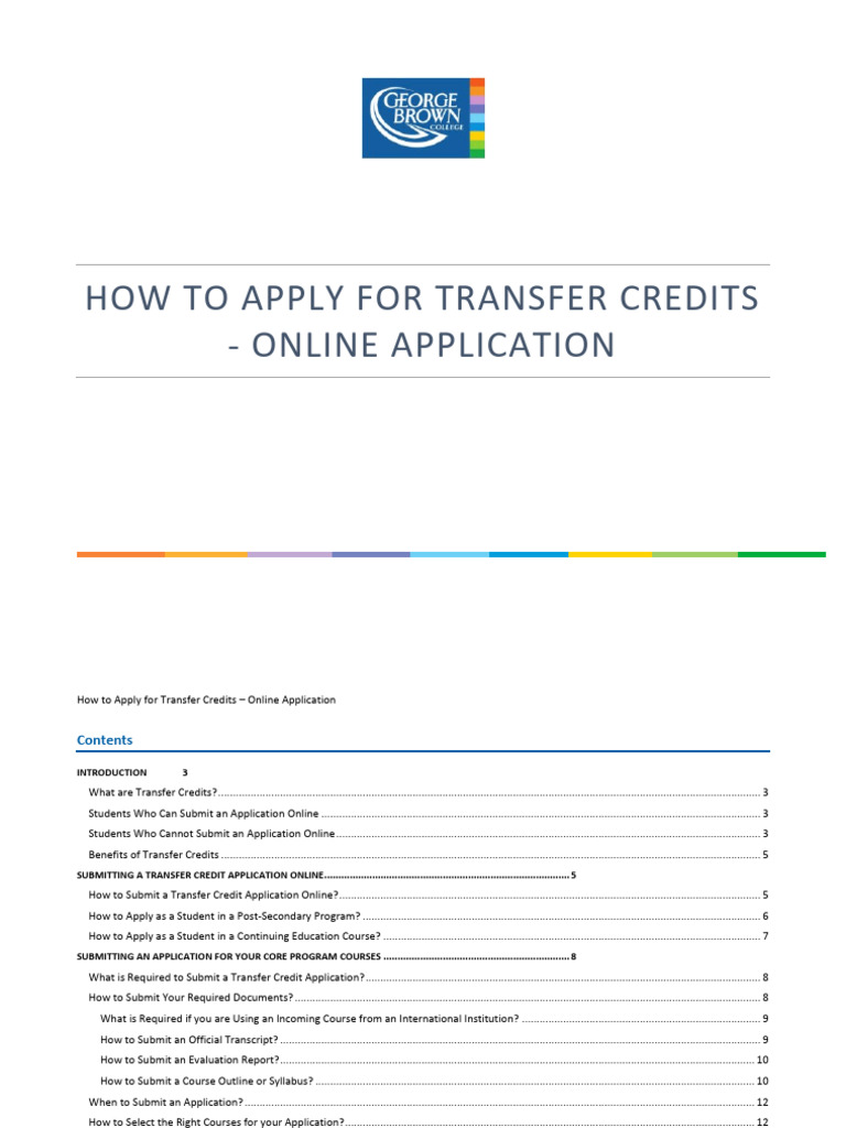 How to Apply for Transfer Credits | PDF | College