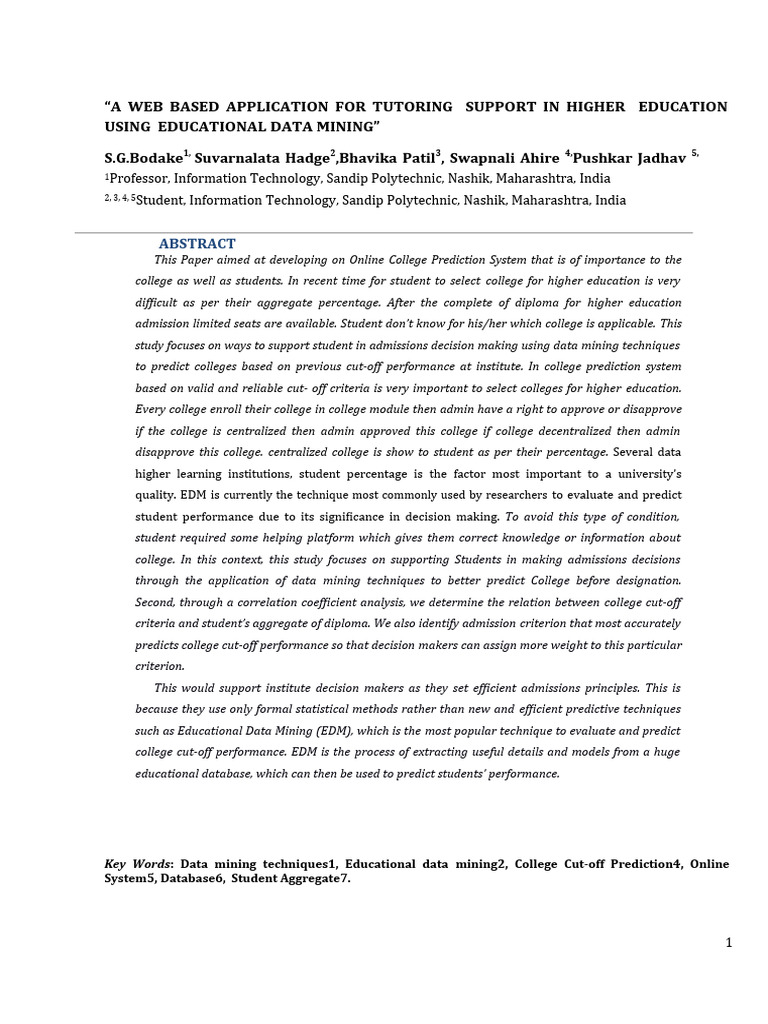 Data Mining Final Papper | PDF | Data Mining | Databases