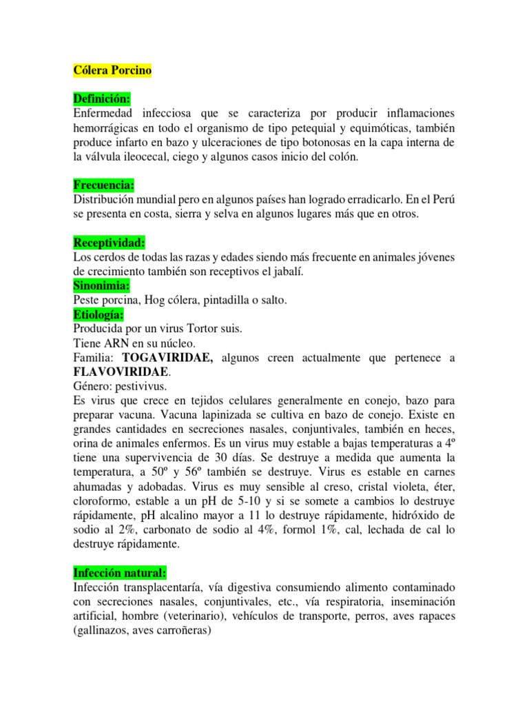 Cólera Porcino, Anemia Infecciosa Equina | PDF | Sangre | Virus