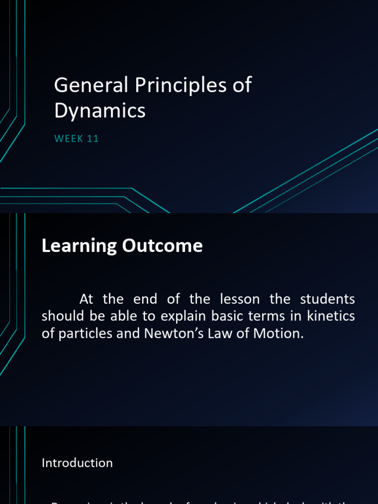 Lesson 9 General Principles of Dynamics | PDF | Force | Newton's Laws Of Motion