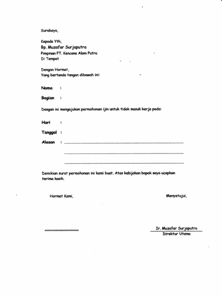 Form Ijin Karyawan | PDF