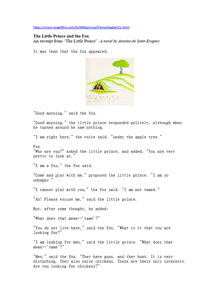The-Little-Prince-and-the-Fox-An-Excerpt | PDF | The Little Prince