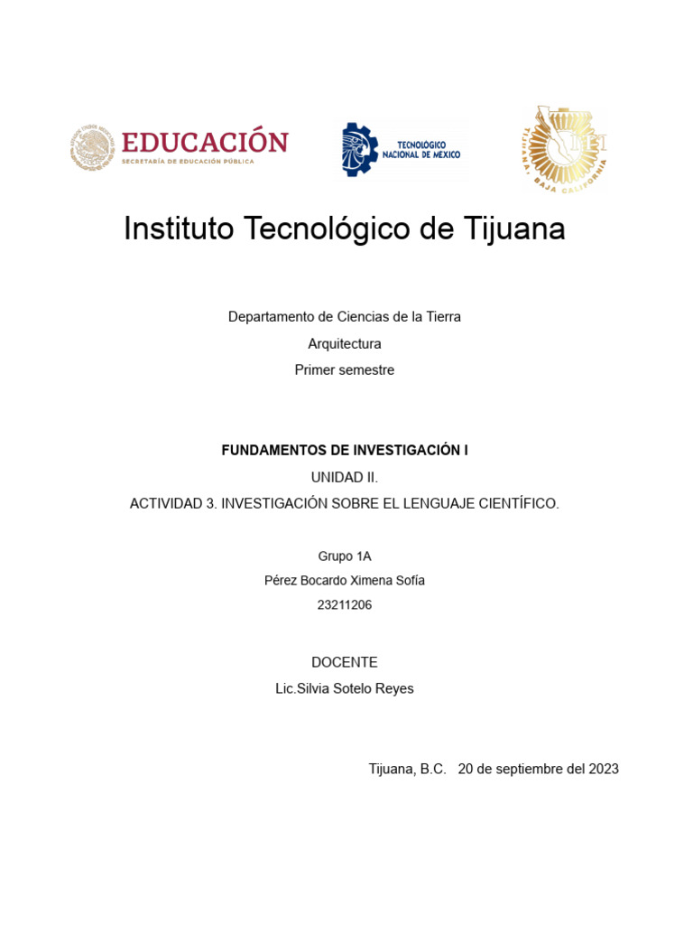 Unidad II_Act.3_Investigación lenguaje científico_Ximena Sofia_Perez ... Unidad II_Act.3_Investigación lenguaje científico_Ximena Sofia_Perez ...