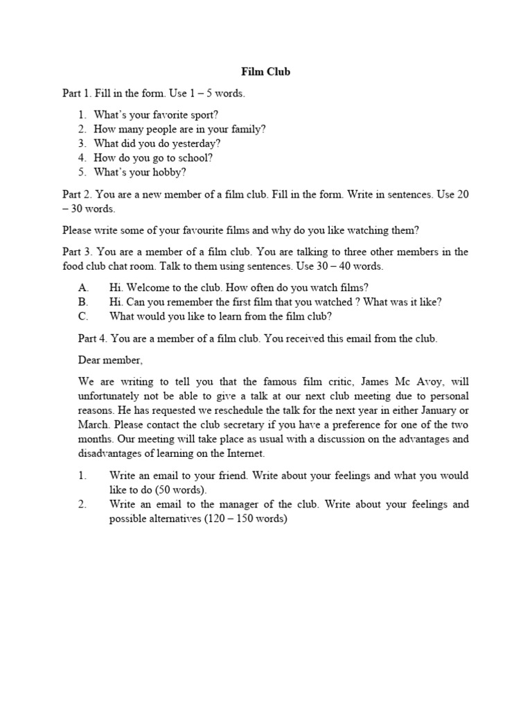 Film Club | PDF | Games & Activities