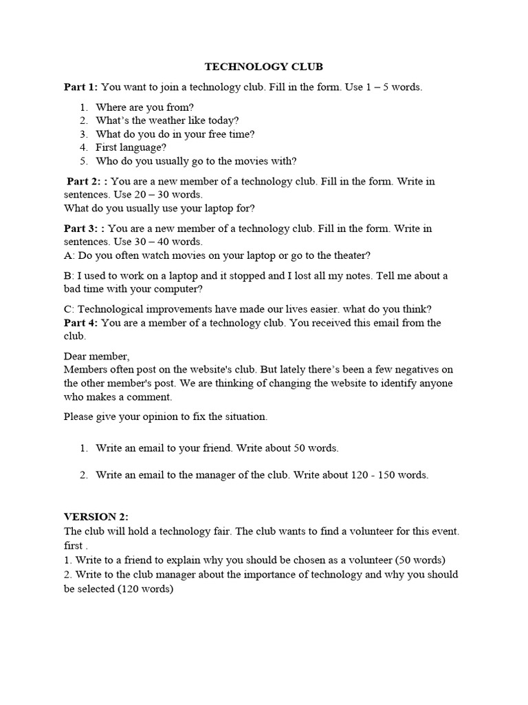 Technology Club | PDF | Games & Activities