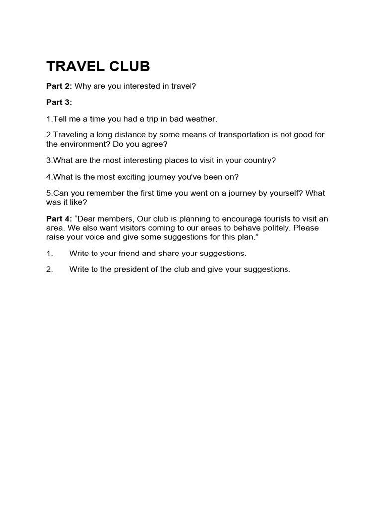 Travel Club | PDF