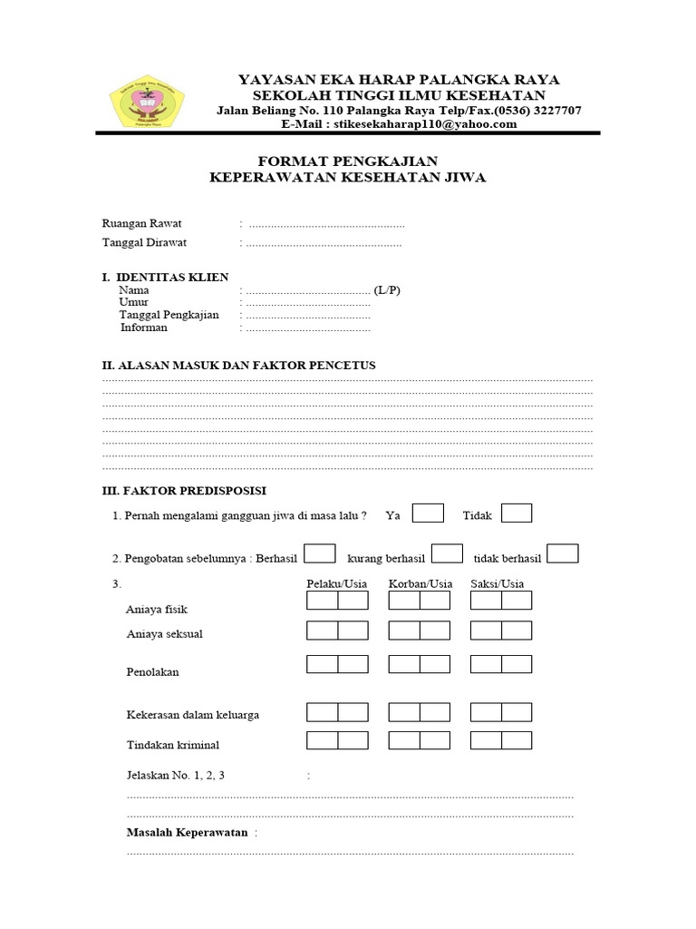 Pengkajian Keperawatan Kesehatan Jiwa | PDF