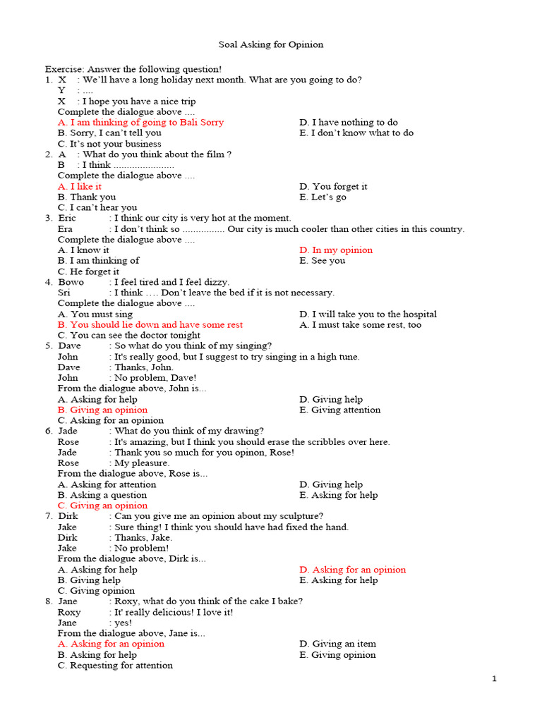 Asking Opinion | PDF