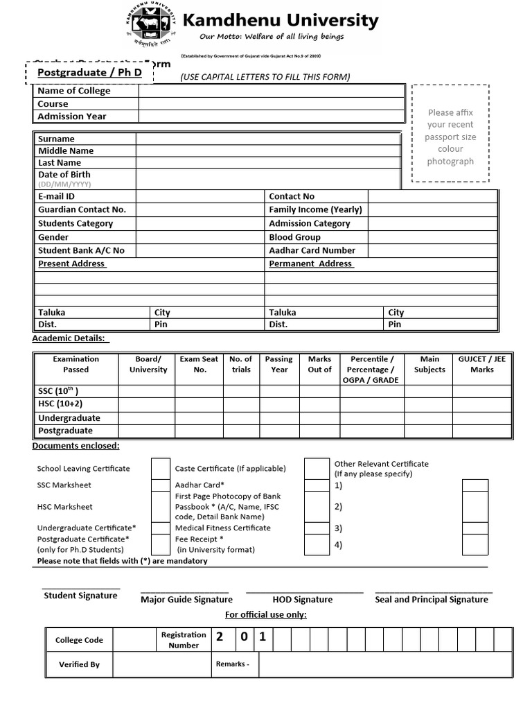 Student Registration Form Template | PDF