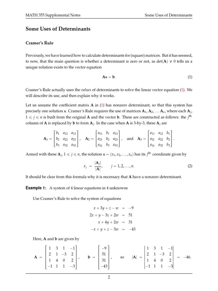 Uses of Determinants | PDF | Determinant | Matrix (Mathematics)