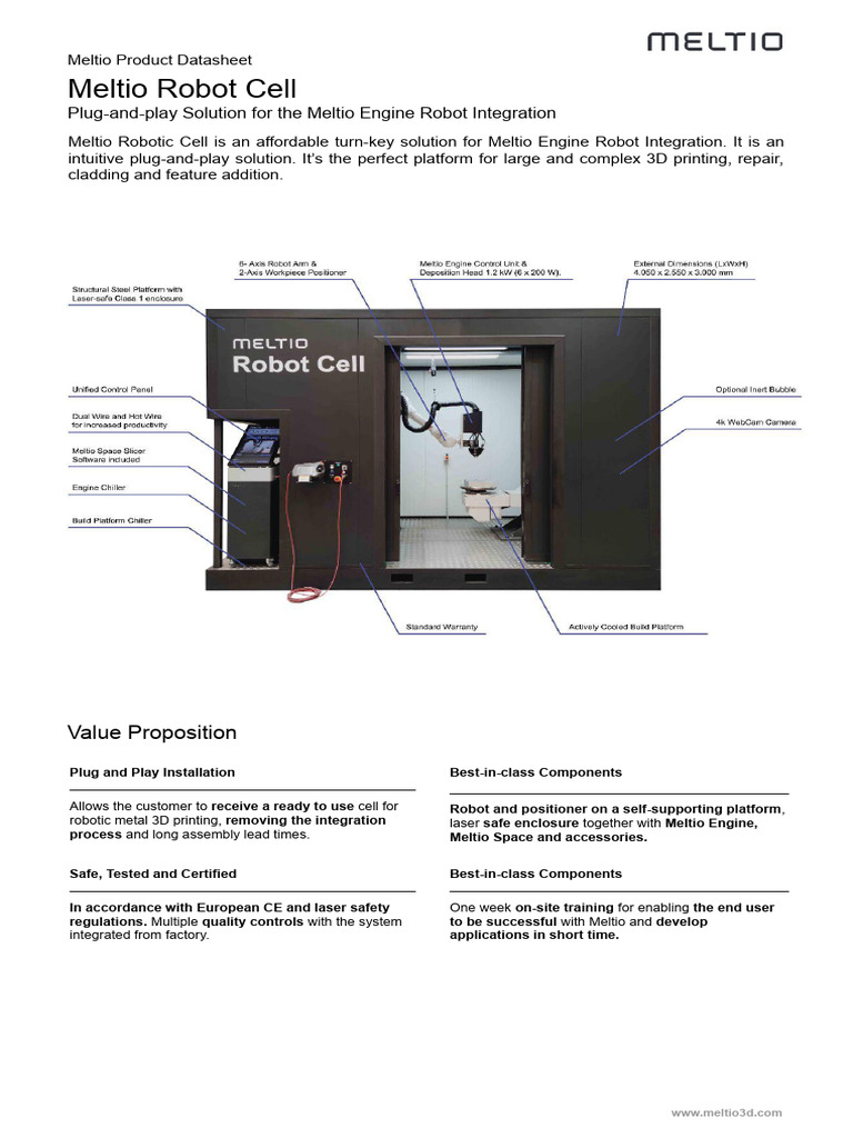 Meltio Robotic Cell Overview | PDF | 3 D Printing | Robot