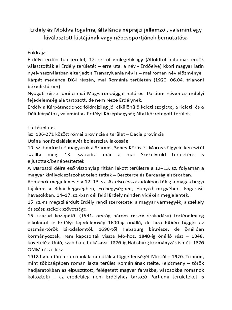 Erdély 1. Rész | PDF