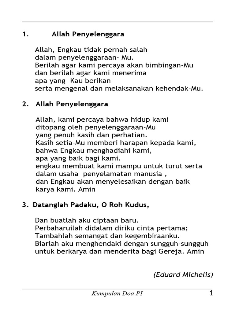 Doa Sr. PI | PDF | Filsafat | Kajian Bahasa Asing