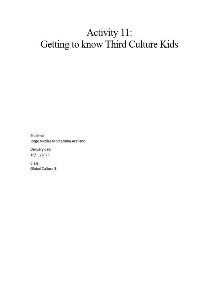 Understanding Third Culture Kids | PDF | Philosophy