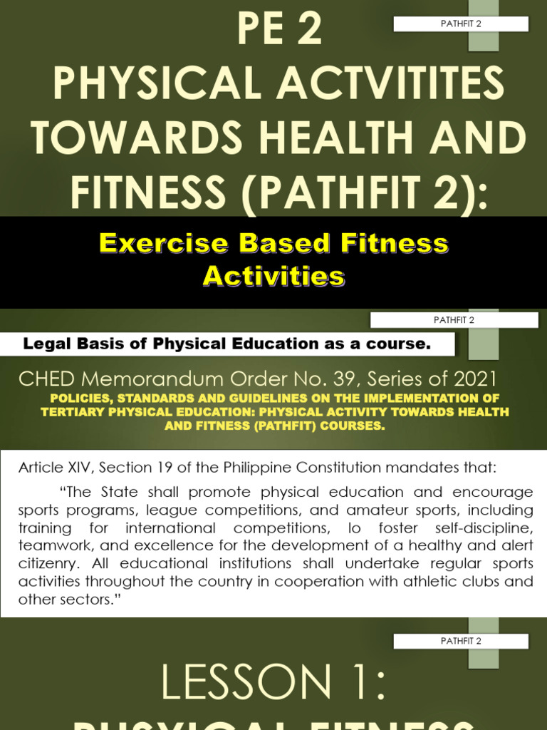 Pathfit 2 Lesson 1 2 | PDF | Physical Fitness | Acceleration