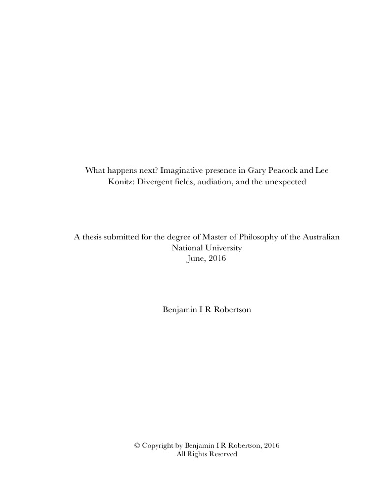 Robertson Thesis 2016 | Download Free PDF | Idea | Improvisation