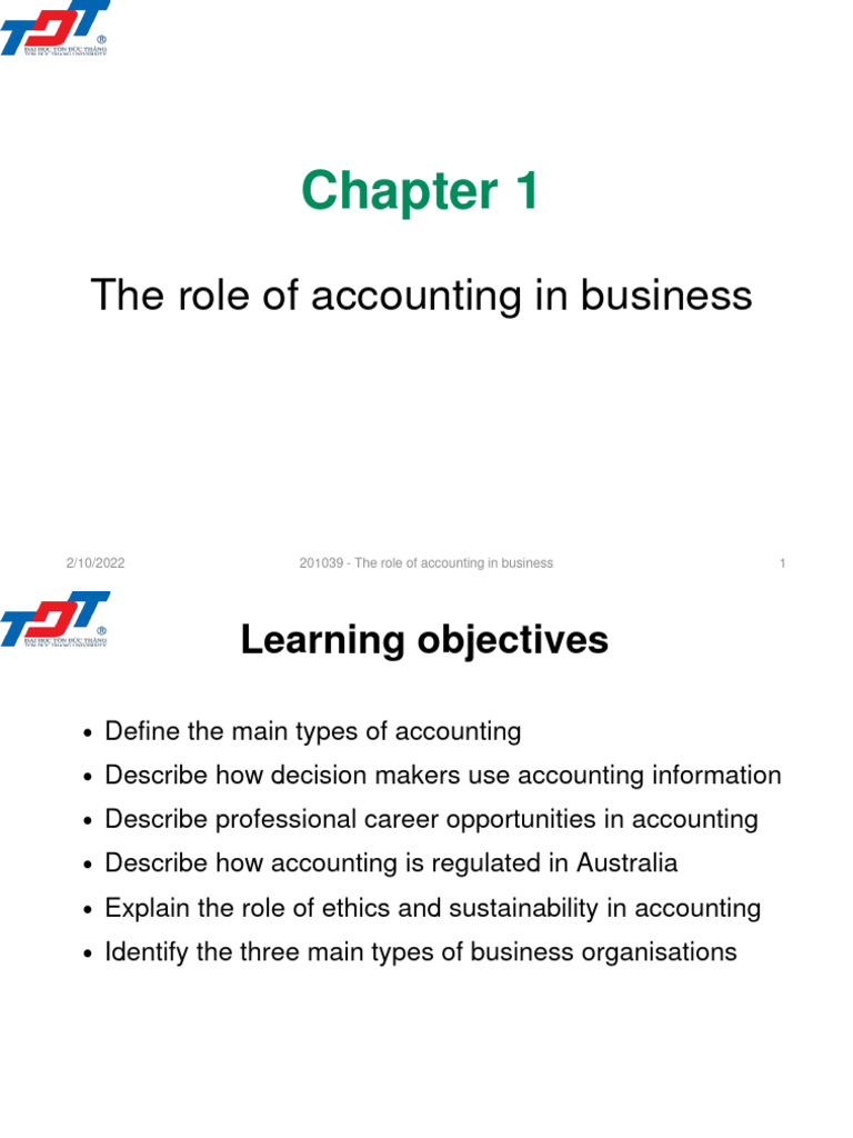 Ch01_The Role of Accounting in Business_final | PDF | Balance Sheet ...