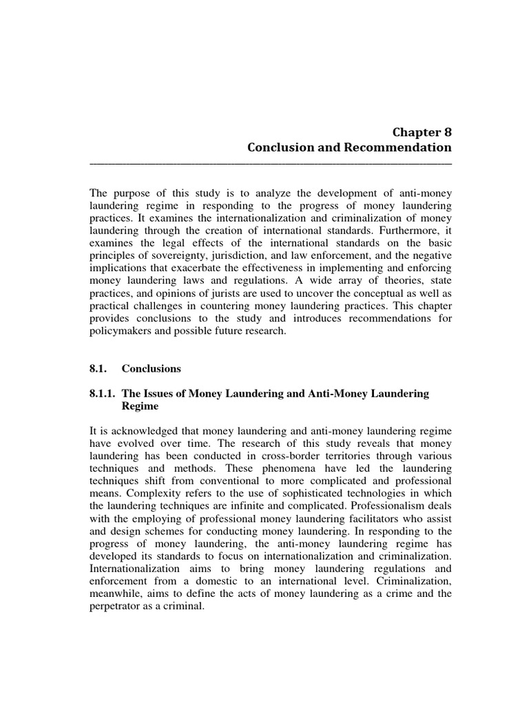 K - Chapter 8 - Conclusions and Recommendations | PDF | Money ...