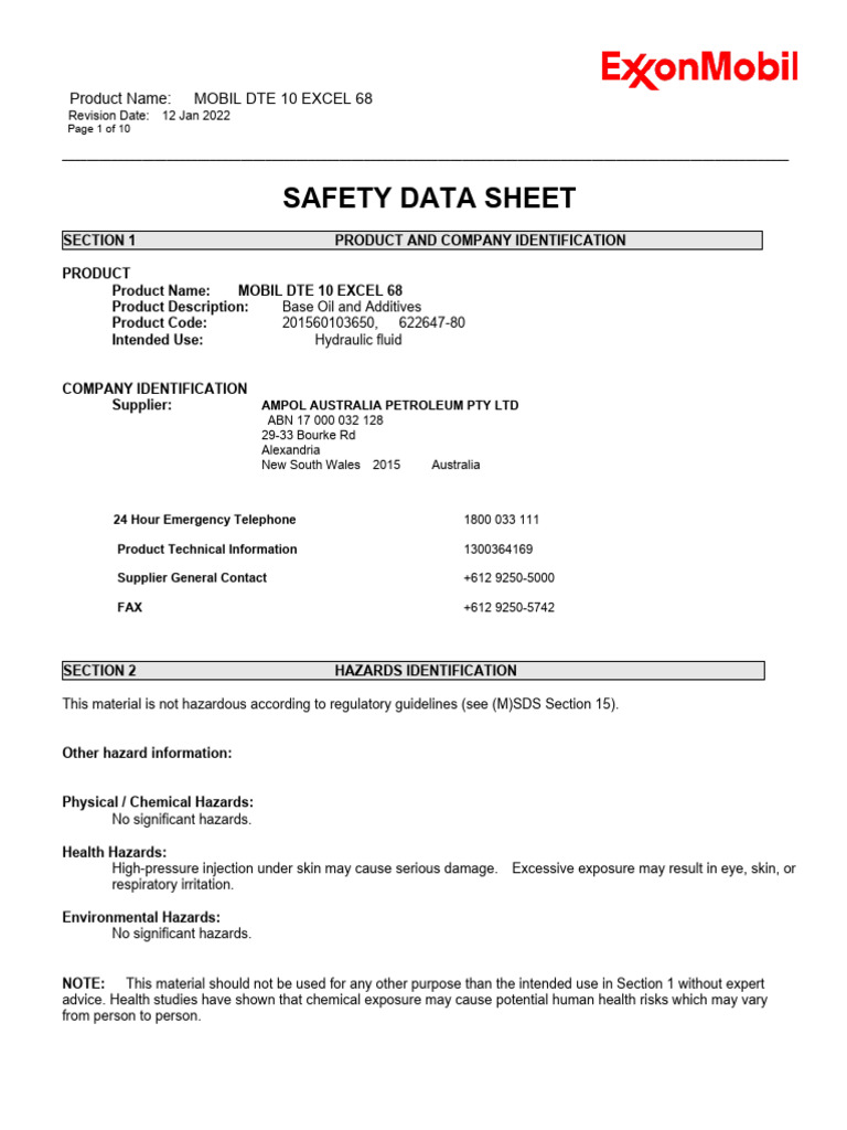 SDS - Centrifuge Hydraulic Oil | PDF | Personal Protective Equipment ...