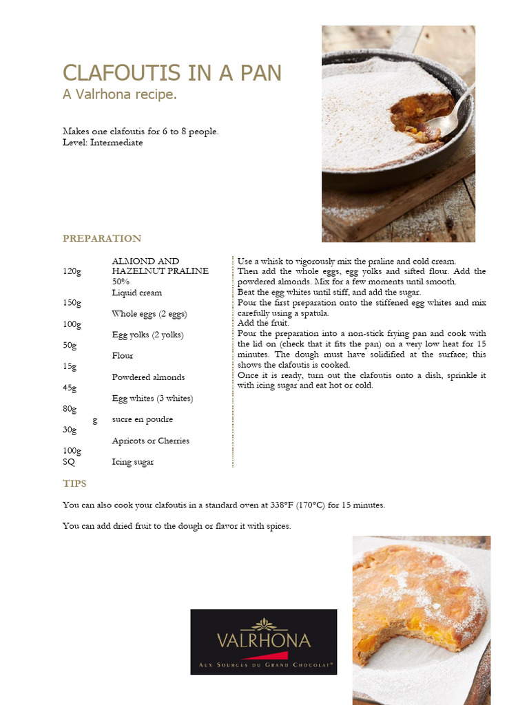 Easy Pan Clafoutis Recipe with Fruit | PDF