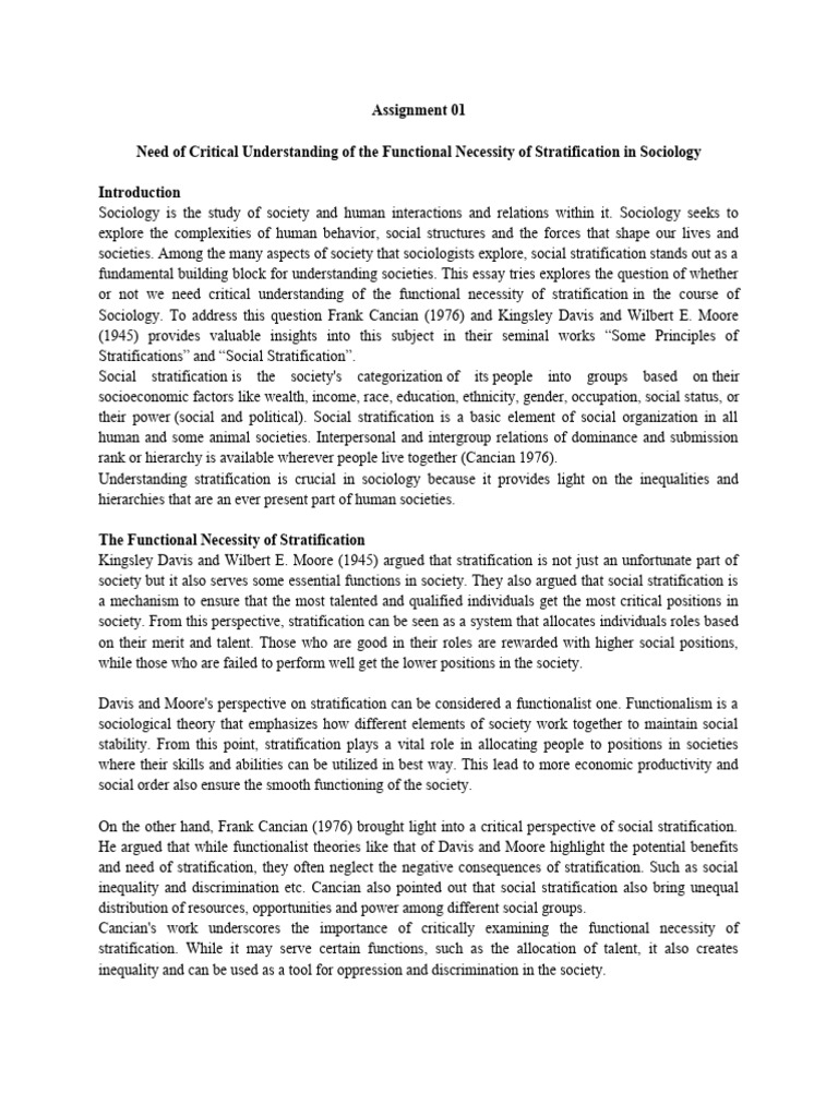 Nasim Sazzad Assignment 01 | PDF | Social Stratification | Discrimination & Race Relations