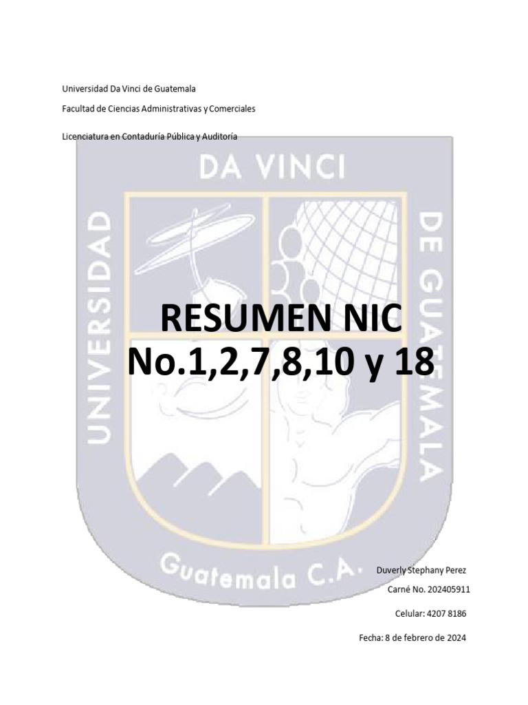Resumen Nic | PDF | Contabilidad | normas internacionales de ...