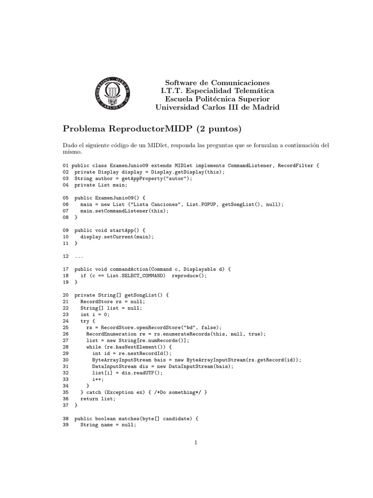 EJ8 Reproductor Midp | PDF | Computer Programming