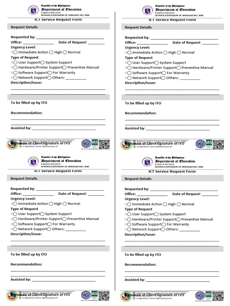 001-Ict Service Request Form | PDF | Computing | Software Engineering