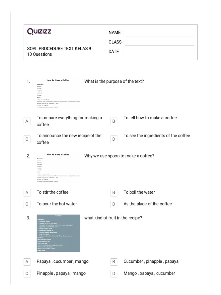 Soal Procedure Text Kelas 9 | Download Free PDF | Batter (Cooking ...