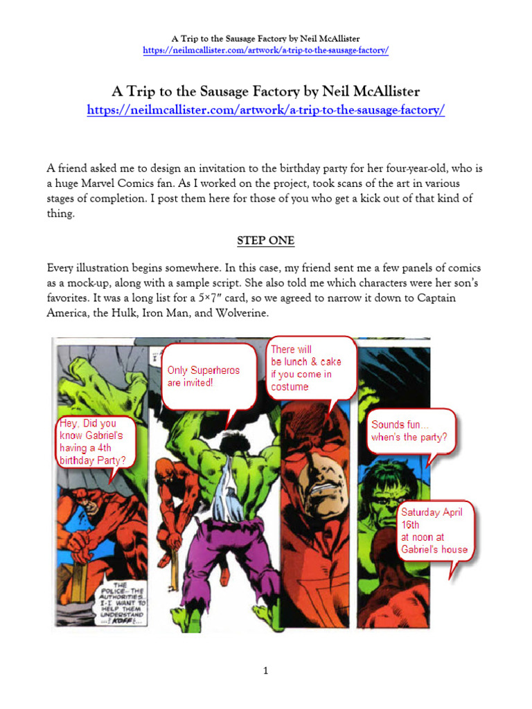 A Trip To The Sausage Factory by Neil McAllister | PDF | Drawing