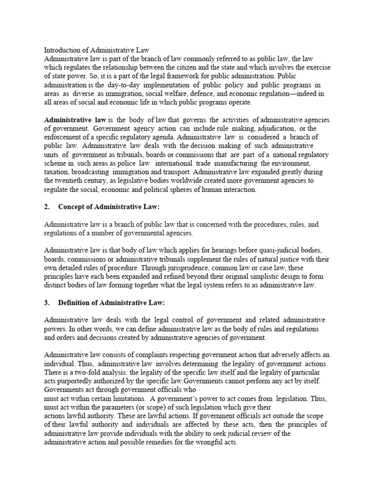 Overview of Administrative Law Principles | PDF | Administrative Law ...