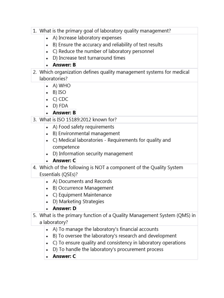 What is the Primary Goal of Laboratory Quality Management | PDF | Audit ...