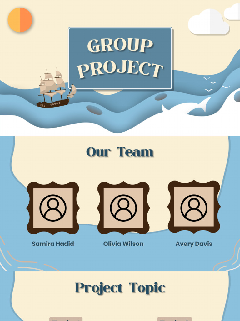 Blue Cream Aesthetic Illustration Group Project Presentation | PDF