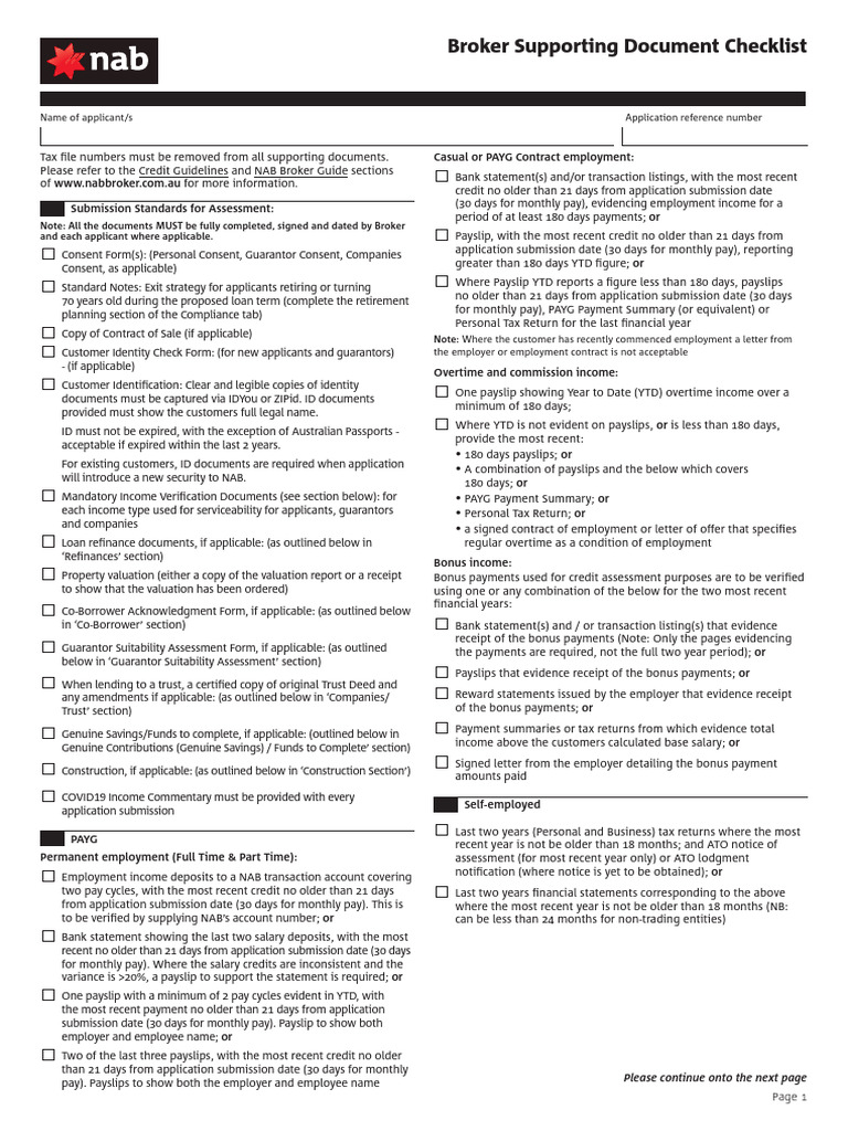 NAB Broker Document Submission Guide | PDF | Loans | Trust Law