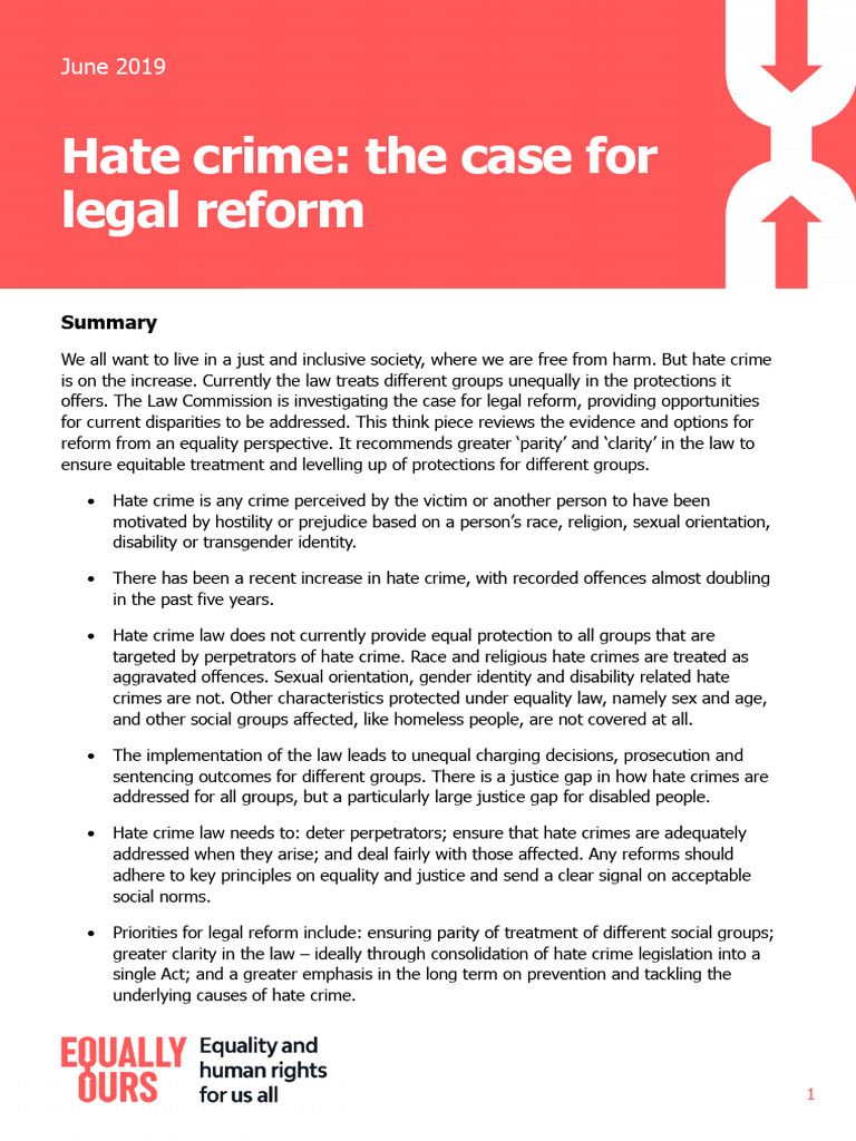 Hate Crime Legal Reform Insights | PDF | Hate Crimes | Hatred