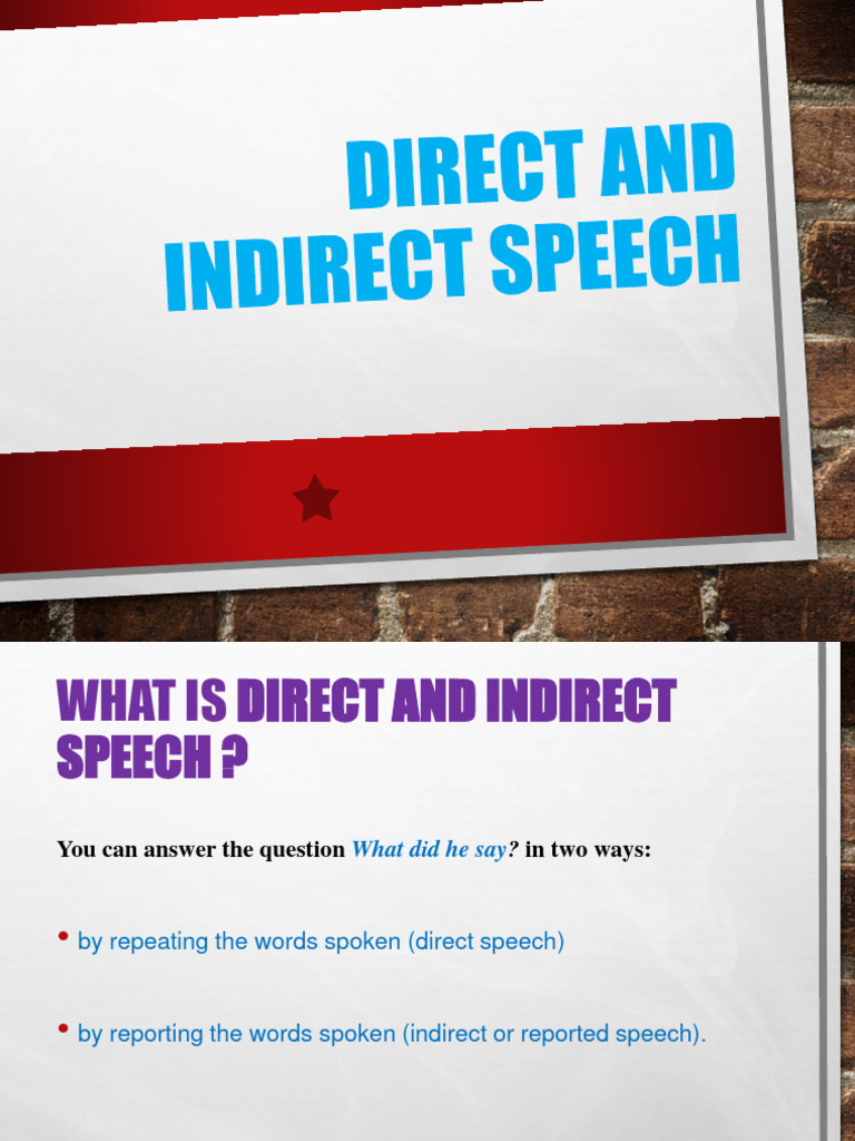 Direct Speech | Download Free PDF | Question | Verb