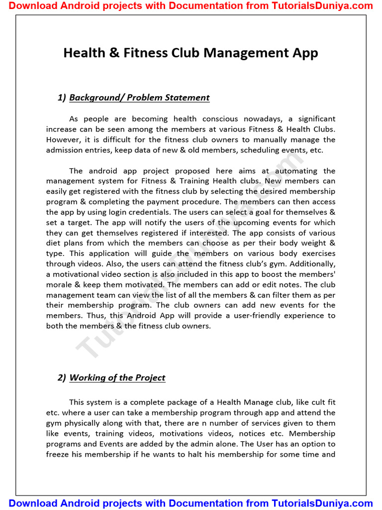 All In One Fitness App With Workout Diet And Motivation Android Project Pdf Android Operating