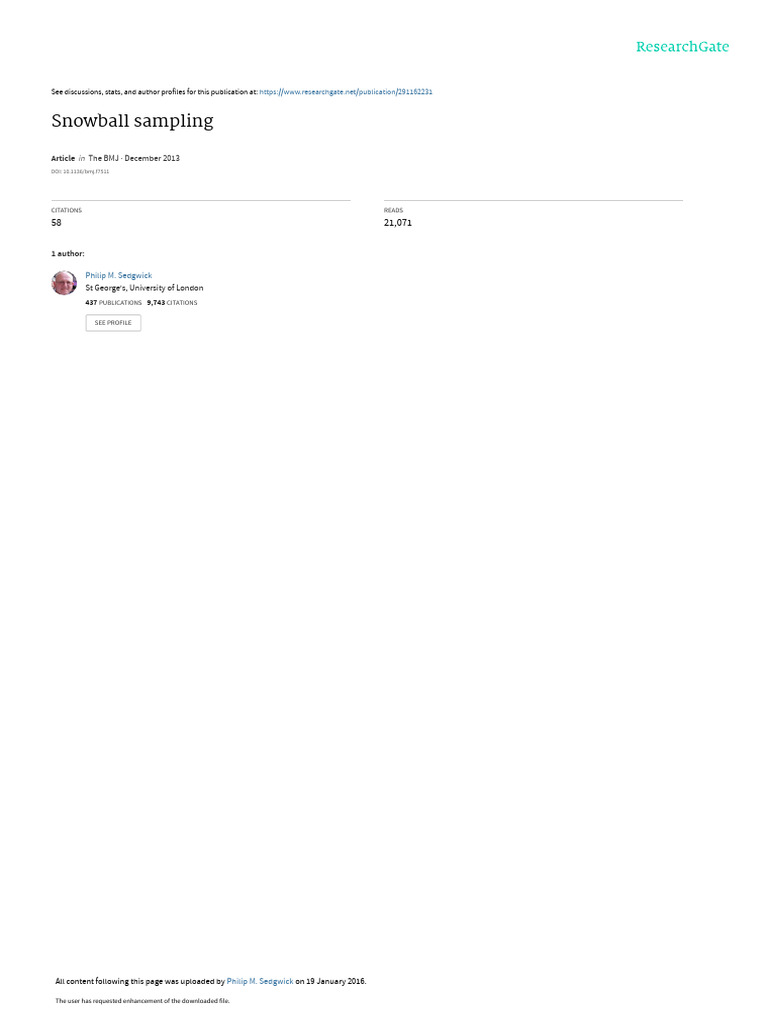 Snowball sampling | PDF | Sampling (Statistics) | Hiv