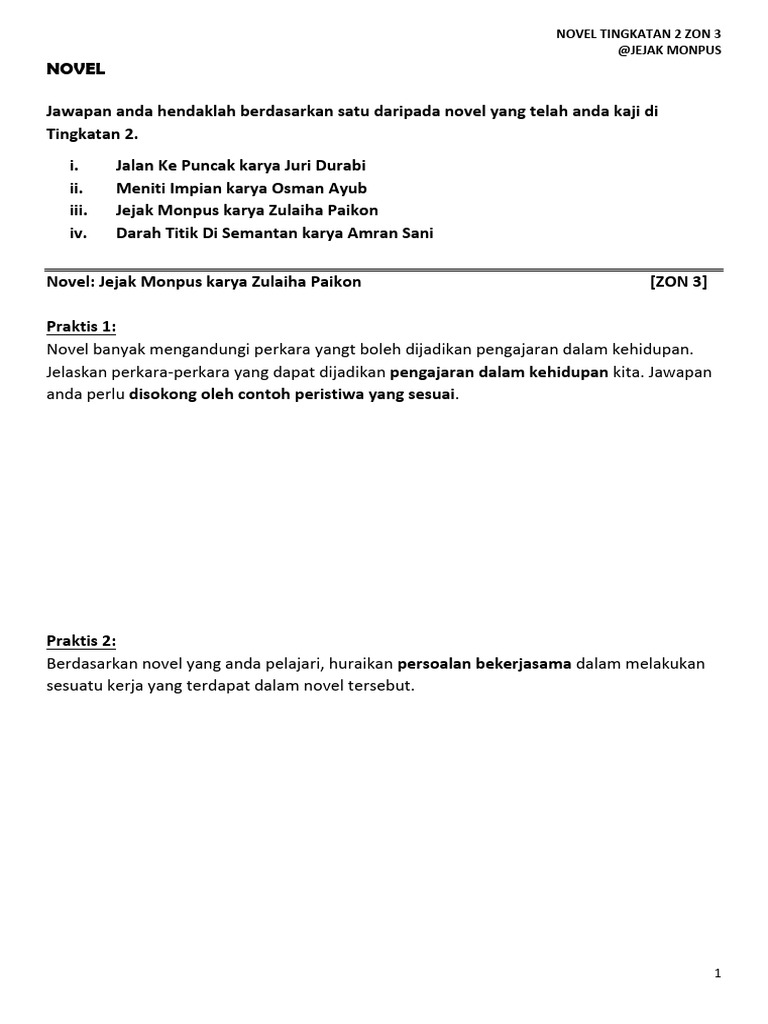Jejak Monpus: Pengajaran & Tema | PDF