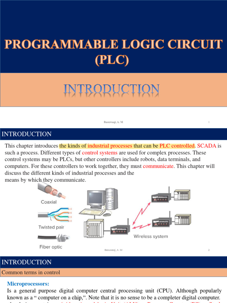 01 - CH1. Introduction To PLC | PDF | Programmable Logic Controller | Computer Network