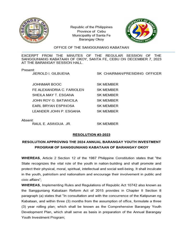 Reso Abyip | PDF | Justice | Crime & Violence