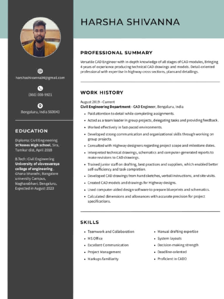 Resume Updated Harsha S | Download Free PDF | Computer Aided Design